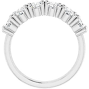 Moissanite World Touch of Paradise Bold Eternity Wedding Band,Oval Cut 6.00CT,VVS1 Clarity, Colorless Moissanite, 925 Sterling Silver, Engagement Ring, Wedding Gift, Perfact for Gift (6.5)