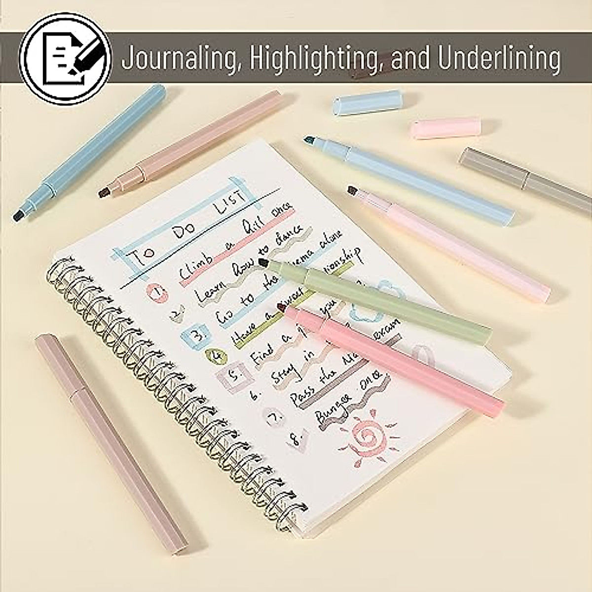 Mr. Pen- Aesthetic Highlighters, 8 Pack, Chisel Tip, Highlighters Assorted Colors, Bible Highlighters and Pens No Bleed, Cute Highlighters, No Bleed Highlighters for Bible Pages No Bleed