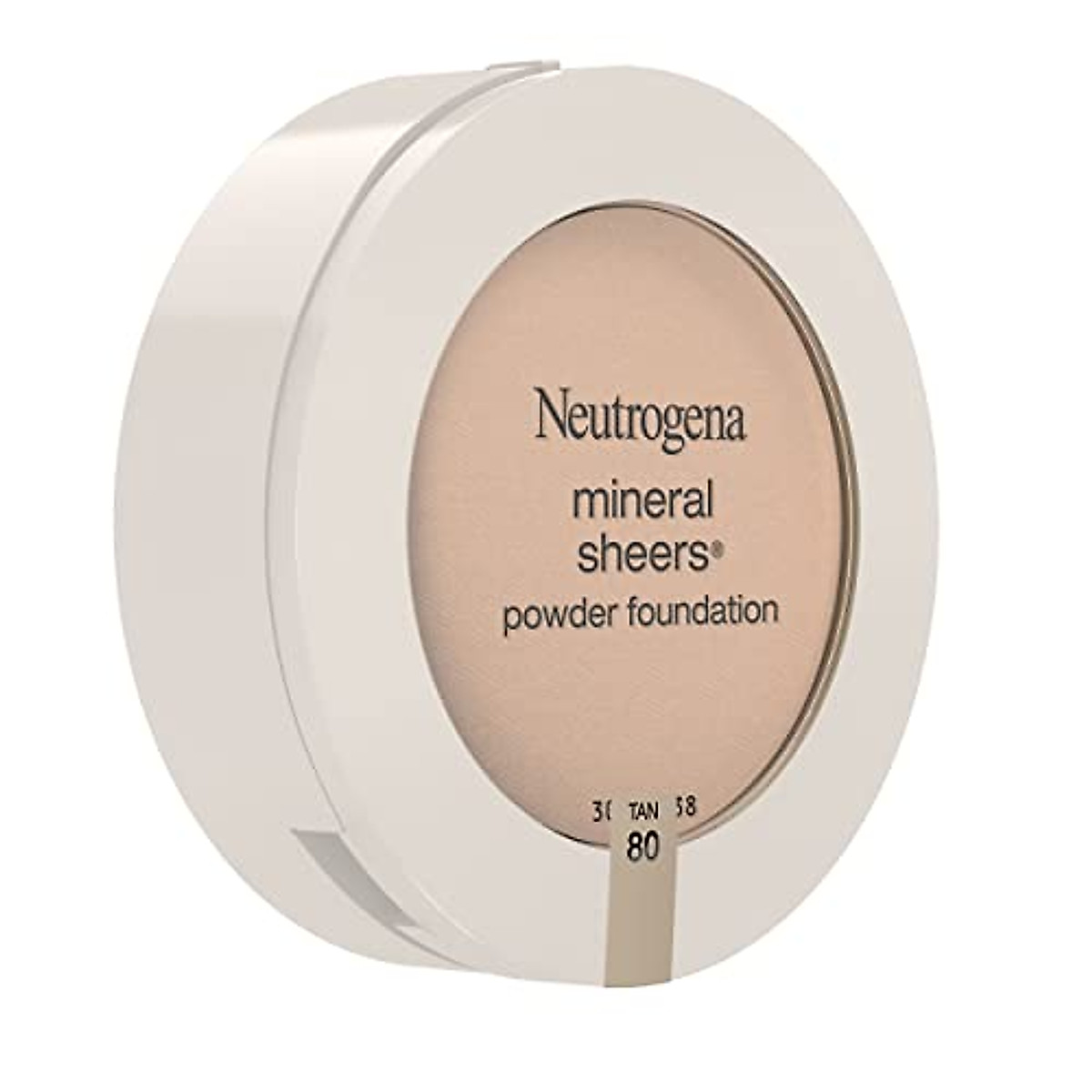 Neutrogena Mineral Sheers Compact Powder Foundation, Lightweight & Oil-Free Mineral Foundation, Fragrance-Free, Tan 80,.34 oz (Pack of 2)