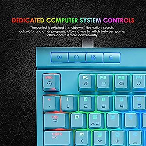 RGB Rainbow Mechanical Gaming Keyboard and Mouse Combo Blue Switch 87 Keys Backlit Keybaord with Lightweight Honeycomb Shell Wired RGB Gaming Mouse 6400 DPI Mouse pad for PC Gamers Xbox One PS4 PS5