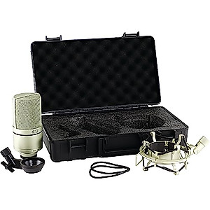 MXL 990 Condenser Microphone for Podcasting, Singing, Home Studio Recording, Gaming & Streaming | Detailed Sound | XLR | Large Diaphragm (Champagne)