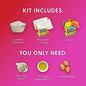 Duncan Hines Epic Fruity Pebbles Cake Mix Kit, 28.5 oz, 1 Count