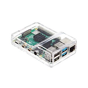 Vilros Clear Transparent Slim Compact Case for Raspberry Pi 4-Includes Sealed and Open Cover Options