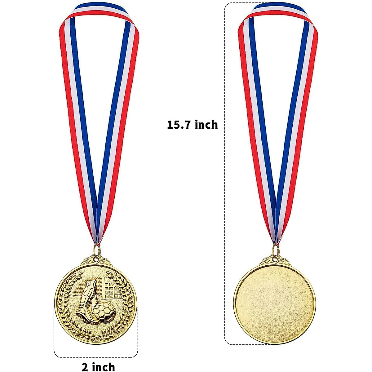 LZHZH 12 Pack Soccer Medals for Kids, metals Gold Award Medals Suitable for sports competitions Celebration and Party Favors