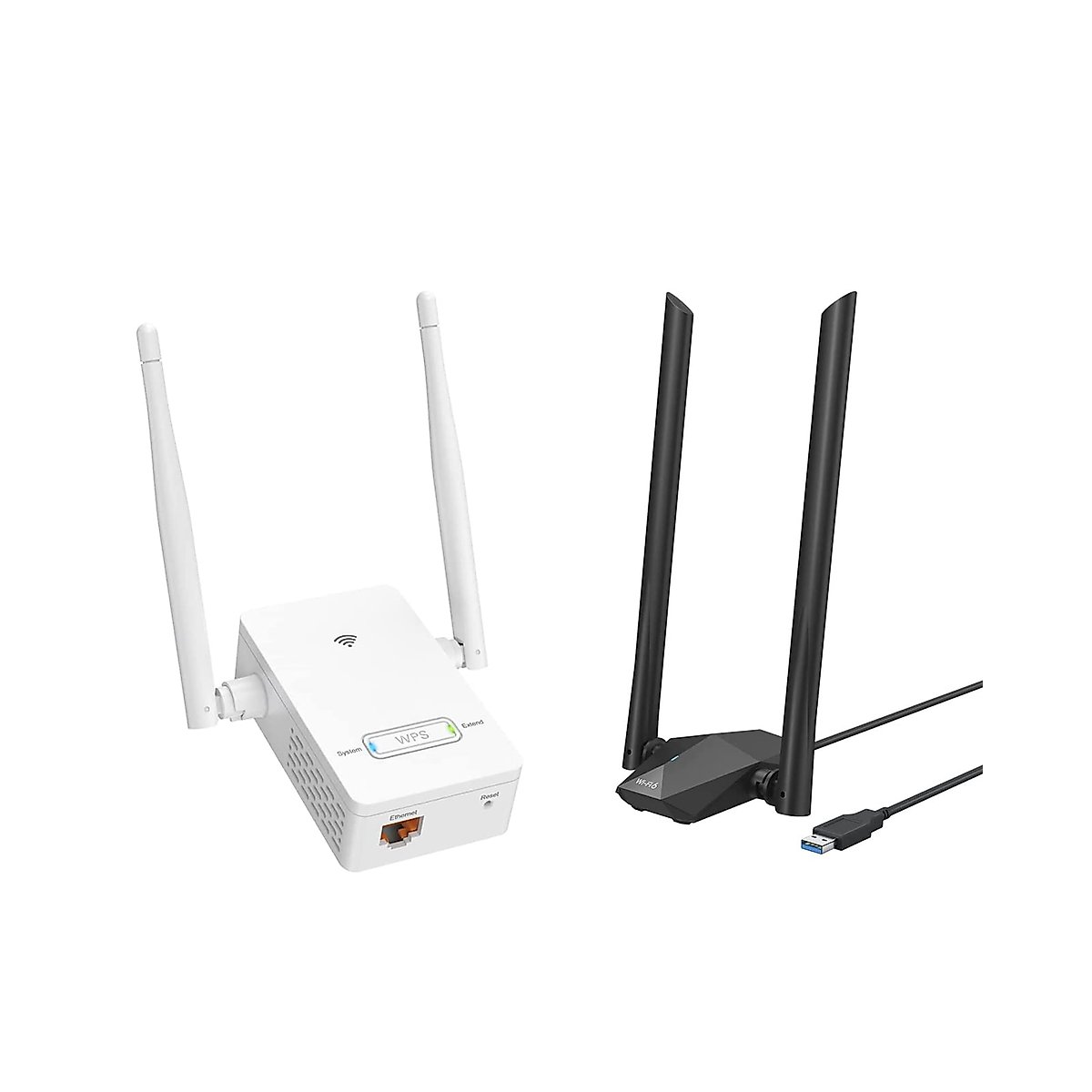 BrosTrend Universal WiFi to Ethernet Adapter, 300Mbps on 2.4GHz, WiFi to Wired Converter Wireless Bridge + BrosTrend USB WiFi 6 Adapter AX1800 Long Range USB WiFi Adapter for PC Laptop Desktop
