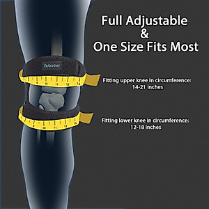 Rebomer Patella Knee Strap, Adjustable Knee Brace (3D Silicone Insert) for Men & Women, Knee Joint Pain Prevention & Relief & Patella Stabilizer Support for Running, Riding, Football, Hiking.