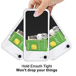 Senose Phone Wallet, Card Holder for Back of Phone Stick on Phone Cases Great Storage Compatible for iPhone/Android/Samsung Galaxy Pack of 5