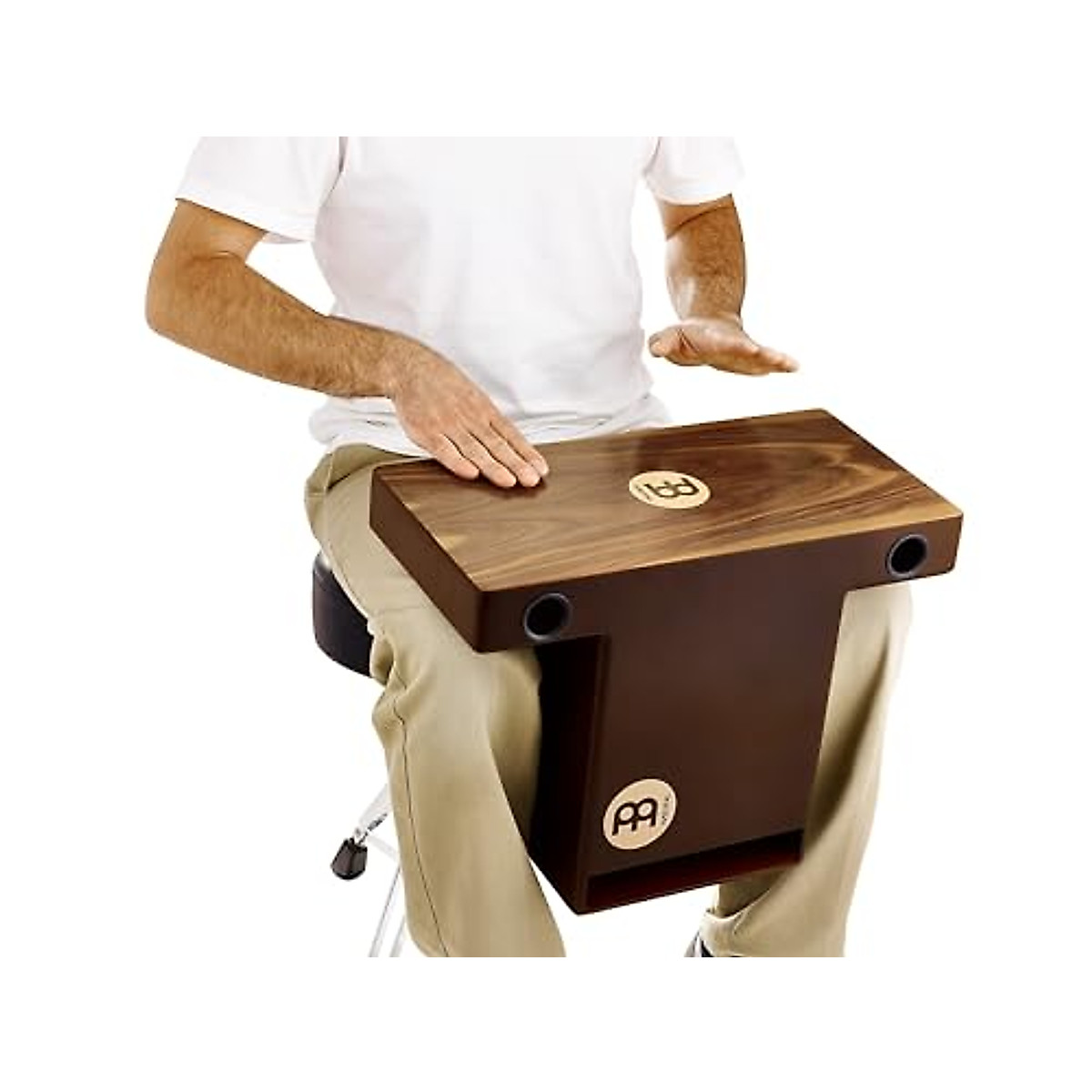 Meinl Slaptop Cajon Box Drum with Internal Snares and Forward Projecting Sound Ports - NOT MADE IN CHINA - Walnut Playing Surface, 2-YEAR WARRANTY (TOPCAJ2WN)