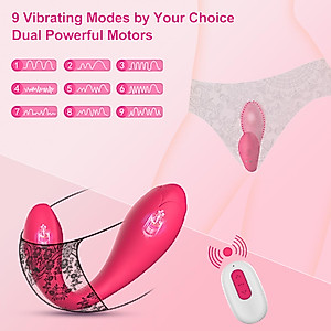 APP Remote Control Vibrator-Dual Motors Rose Sex Toy with 9 Vibrating Mode Adult Toy Wearable Clitoral G Spot Vibrator for Women Couple Pleasure