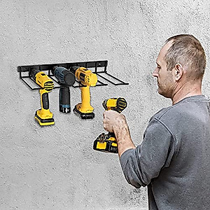 LIETENACO Power Tool Organizer, Drill Holder Wall Mount, Heavy Duty Metal Floating Tool Shelf, Garage Tool Organizers , Utility Storage Rack For Cordless Drill(Only the Shelf, No Tool)