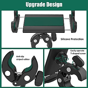 Cuxwill Spin Bike Tablet Mount for 4-13" Tablet & Smartphone, Portable Bicycle Holder Clamp for Indoor Gym Treadmill, Spinning, Elliptical, Stationary Bike, Golf Cart, for iPad Pro Mini Air, iPhone