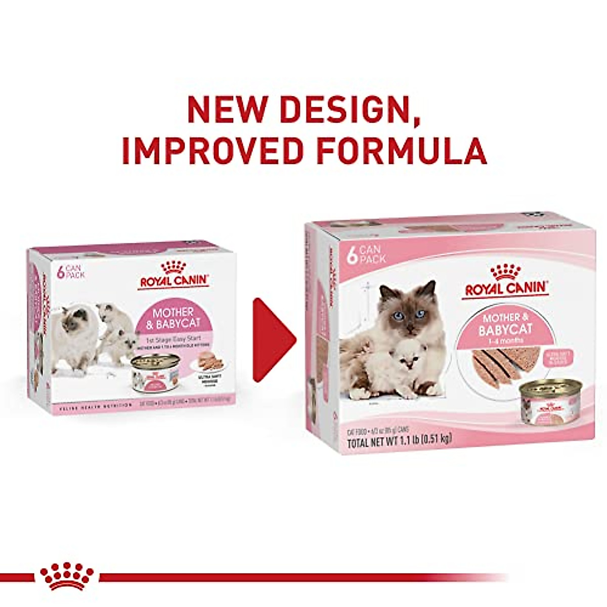 Royal Canin Feline Health Nutrition Mother & Babycat Ultra Soft Mousse in Sauce Canned Cat Food, 3 oz cans 6-pack