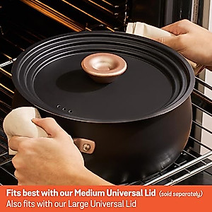 Meyer Stainless Steel Dutch Oven, 5 quart Stock Pot, 9.5" Induction Compatible Stockpot, Dishwasher Safe Casserole Pot, Oven Safe, Matte Black with Silicone Handles, Accent Series Cookware