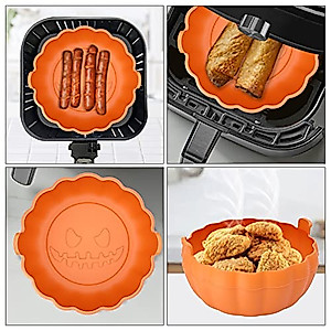 Hemoton Air Fryer Pad Home Supplies Household Items Air Fryer Liner Reusable Air Fryer Mat Microwave Steamer Round Baking Pan Microwave Liner Silicone Trivet Rack Lifter Air Fryer Supply