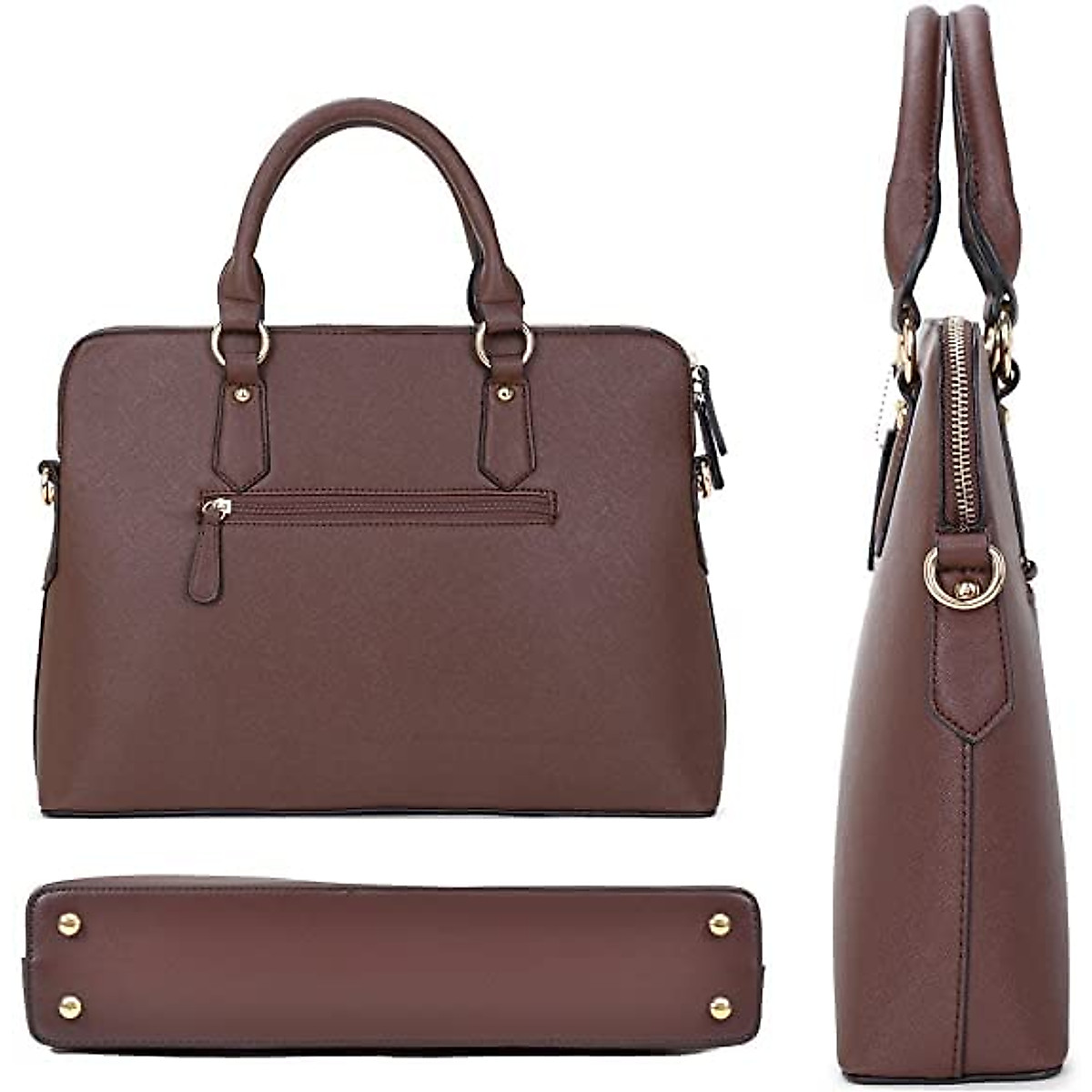 Dasein Women Vintage Plain Fashion Handbag Slim Shoulder Bag Tote Satchel Purse Handbags for Women Work Bag (Pewter)