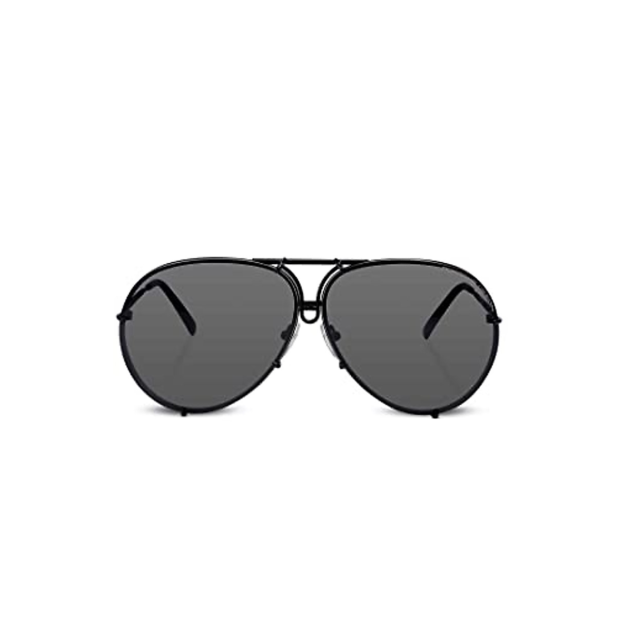 Porsche Design P8478 Iconic Sunglasses (66mm, D - Matt Black / Lens - Grey Blue / Extra Lens - Mercury, Silver Mirrored)