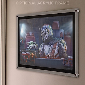MIGHTYPRINT Star Wars – The Mandalorian – Mando and Grugo in Razor Crest - Two for the Road – Thomas Kinkade Studios - Durable 24” x 17 Wall Art – NOT Made of Paper – Officially Licensed Collectible