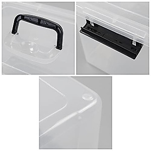 AnnkkyUS 4-pack Clear Boxes, Plastic Storage Bin with Lid, 10.5 Quarts