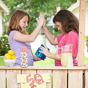 AiHeart Kids Sublimation Water Bottle,10oz Blank Stainless Steel Kid Thermo Mug,Double Wall Vacuum Insulated Sport Water Bottle,With Shrink wrap films and Lid,For School Travel(Light Pink)