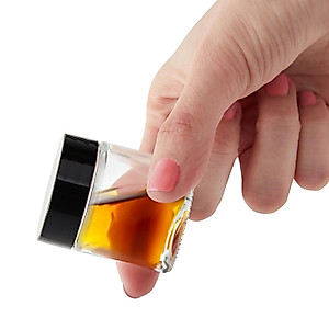 Juvale 24 Pack Small Glass Containers with Lids 1 oz, Empty Jars with 6 Spatulas for Creams, Cosmetics, DIY Ointments, Mixing (30ml)