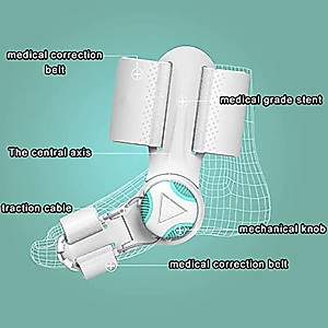 UGANI Hallux Valgus Corrector, Adjustable Bunion Splint with Silicone Inner Pad, Adjustable Bunion Splint for Bunion Relief with Knob Correction, Day Night Support