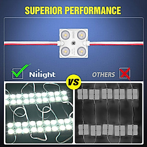 Nilight 40Leds Van Interior Light Kits 12V White Led Ceiling Lighting Kits for Truck Van RV Boats Caravans Trailers Lorries Ducato Transit （10 Modules）