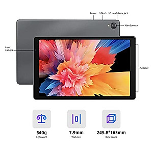 Lville Android 13 Tablet, 10 inch Tablets, 6GB RAM + 64GB ROM(1TB TF) with 8-Core Processor, WiFi, Bluetooth 5.0, 5000mAh Long Life Battery (Gray)