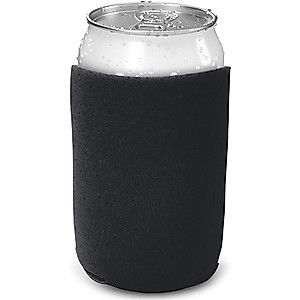 EYAKEG Blank Beer Can Cooler Sleeves (4-Pack) Bulk Sublimation Blanks for Vinyl Plain Collapsible Foam Can Sleeves Coolers for Soda Cans & Bottles Black