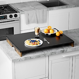 HOYRR Noodle Board Stove Cover, Stove Top Cutting Board, Stove Top Cover with Wooden Handle, Stove Top Covers for Electric Stove and Gas Stove, Gas Stove Cover, Internal Spacing on Both Sides/28.90in