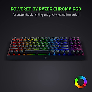 Razer BlackWidow V3 Tenkeyless TKL Mechanical Gaming Keyboard: Green Mechanical Switches - Tactile & Clicky - Chroma RGB Lighting - Compact Form Factor - Programmable Macros