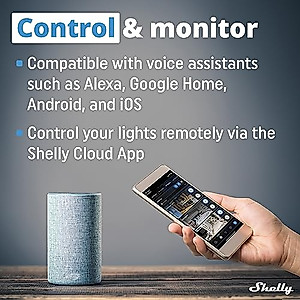 Shelly Plus Wall Dimmer | WiFi Smart Wall Dimmer Relay | Home Automation | Bluetooth Gateway | Compatible with Alexa & Google Home | No Hub Required | Timer Schedule | Dimmable Lights (2 Pack)