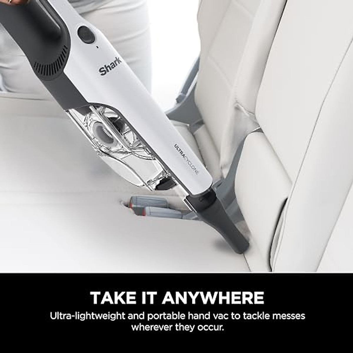 Shark CH963AMZ 2-in-1 Pet Pro Cordless Handheld Vacuum Ultracyclone System, Lightweight and Portable for Car and Home, Rechargeable, Washable Filter, XL Dust Cup, Crevice Tool & Scrubbing Brush, White