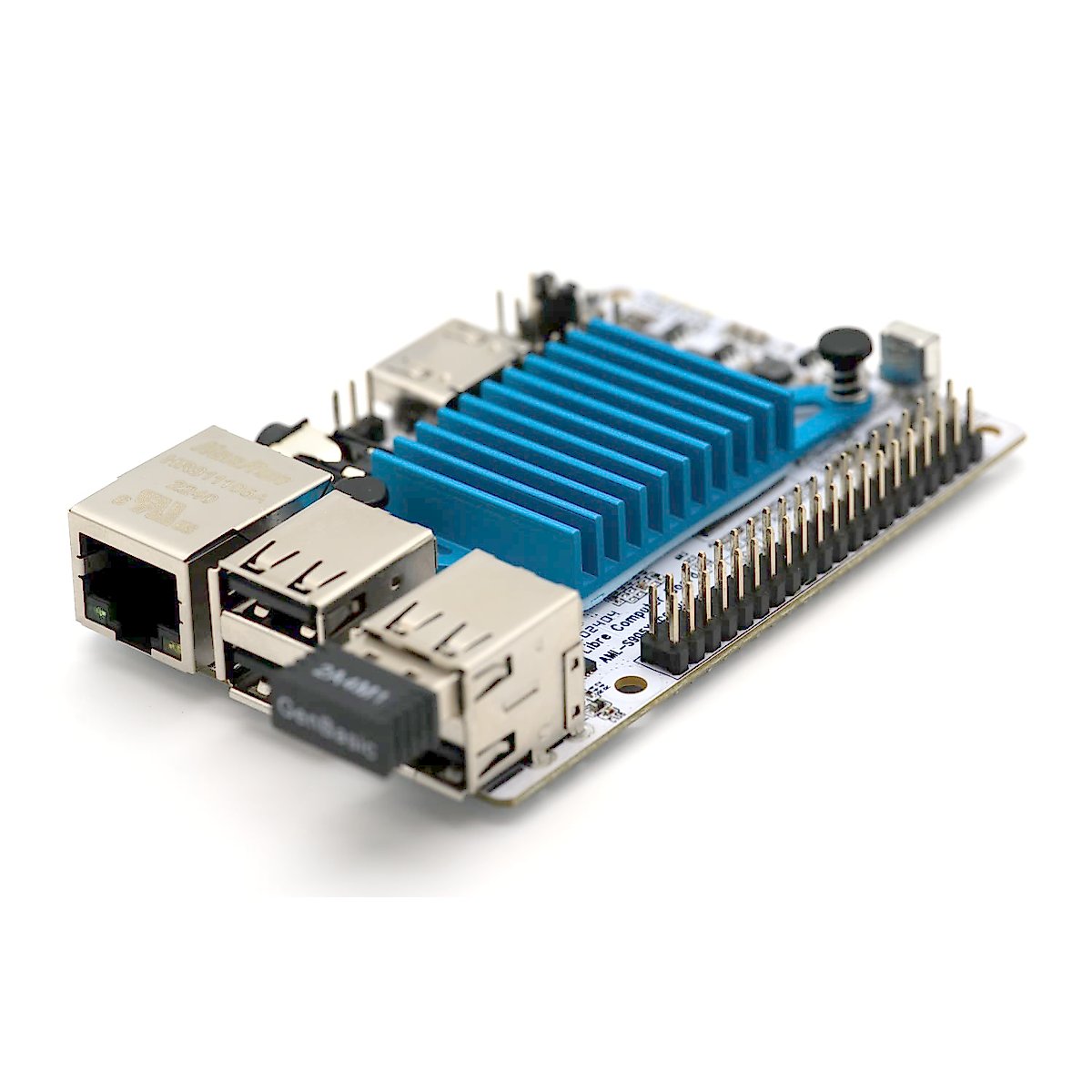 Libre Computer Le Potato Mini Single Board Computer with USB WiFi 4 and Heatsink (2GB WiFi 4, Libre Blue)