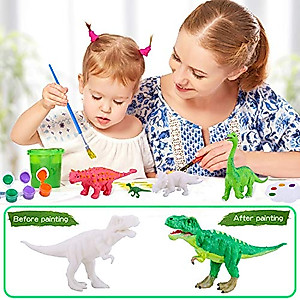 ANCHWN Dinosaur World Painting Kit - 35 Pcs Dinosaur Arts and Crafts Set for Boys Girls Age 4 5 6 7 8Years Old Kid Creativity DIY Gift Easter Paint Your Own Dinosaur Animal Set