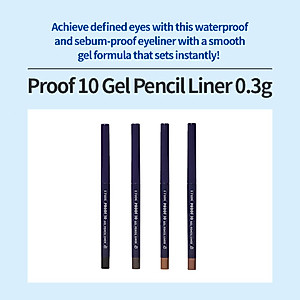 ETUDE Proof 10 Gel Pencil Liner 0.3g (#1 Black) (21AD) | Creamy Gel Texture Eyeliner with Wearable Shades to Create Precise Line Eye Makeup without Efforts