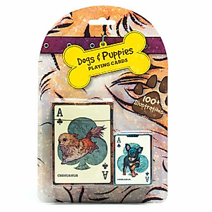 Dogs & Puppies Playing Cards - 100+ Dog & Puppy Illustrations, Two Decks of Assorted Breeds - Pictures of Pets for Animal Lovers - Family Games, Hobbies, & Collections - Cute Pet Themed Collectibles