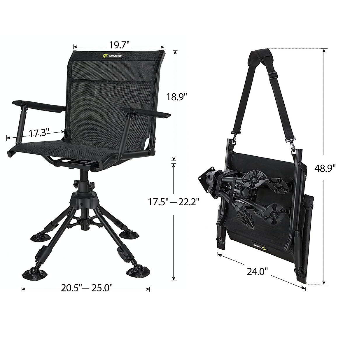 TIDEWE Hunting Blind See Through with Carrying Bag & Hunting Chair with Seat Cover