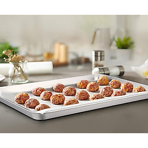 TeamFar Baking Sheet, 20’’×14’’×1’’, Cookie Sheet Half Sheet Baking Pans Stainless Steel, Non Toxic & Healthy, Heavy Duty & Thick Gauge, Mirror Finish & Dishwasher Safe - 2 Piece