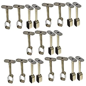 Cabilock 20 pcs Closet Tension Ceiling Shower Lever Support Clo Bar Steel Mounting for Hanger Fitting Organizer and Bracket Rod Holders Pipe Holder Open Curtain Bronzing End Close Towel