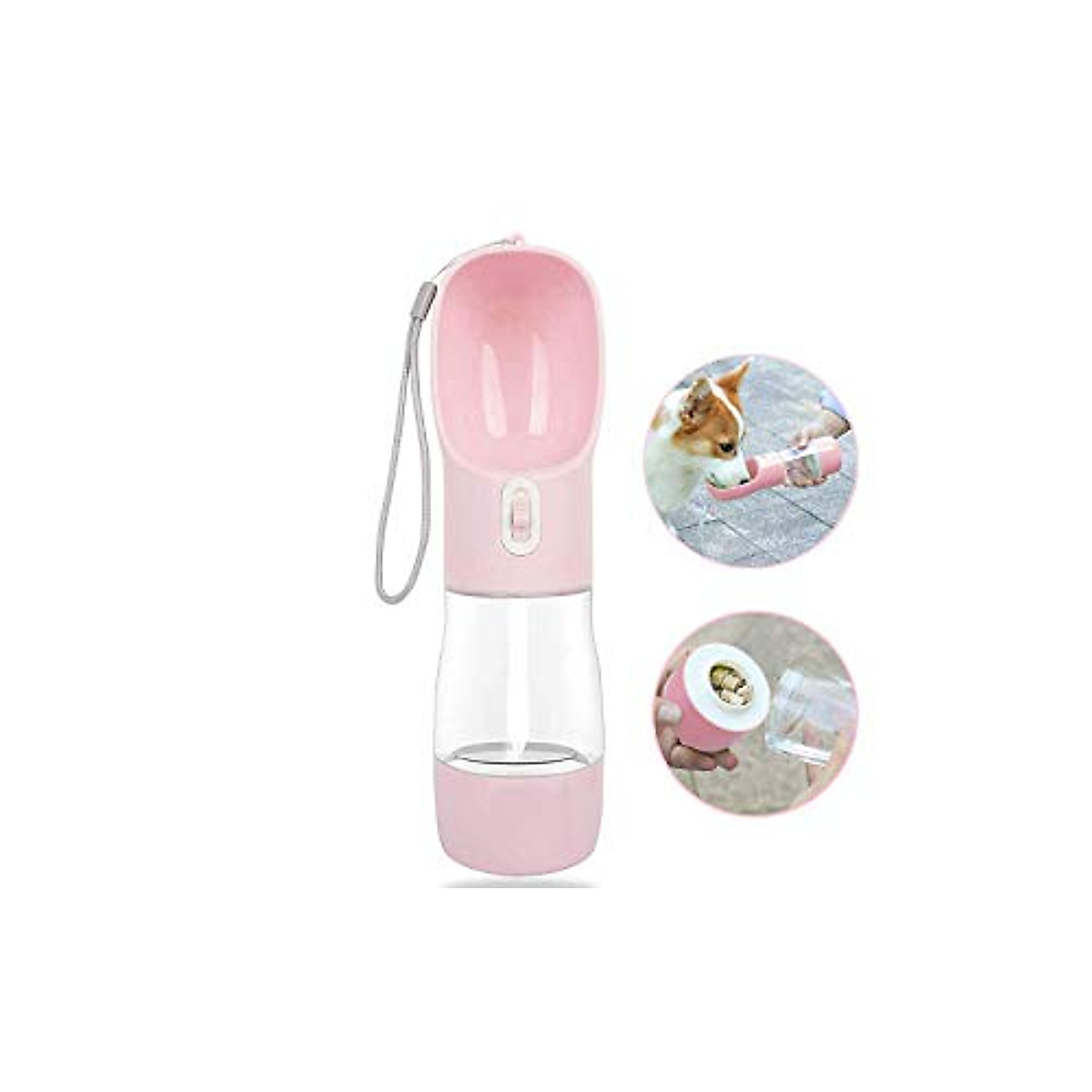 MAOCG Dog Water Bottle for Walking, Multifunctional and Portable Dog Travel Water Dispenser with Food Container,Detachable Design Combo Cup for Drinking and Eating,Suitable for Cats and Puppy