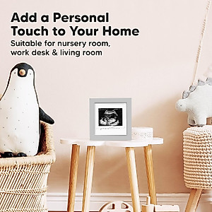 KeaBabies Baby Sonogram Picture Frame - Modern Ultrasound Frame for Mom to Be, Pregnancy Announcement Sonogram Photo Frames, Gender Reveal for Expecting Parents, First Time Dad Gifts (Cloud Gray)