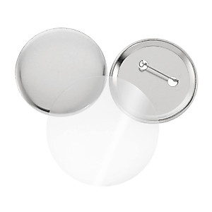 IRONWALLS 75mm Button Supplies, 100 Sets of 3 Inch Button Making Supplies Metal Button Parts for Button Maker Machine, Round Badge Blank Button Pins, includes Top, Metal Bottom Base & Clear Film