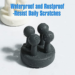 JONKEAN 6 Pcs Razor Holder for Shower Wall, Shower Hooks for Loofah, Plug Self Adhesive Hooks, Stick on Hooks for Hanging, Waterproof Damage Free Hanging Hooks for Kitchen Bathroom Office