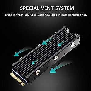 QIVYNSRY M.2 Heatsink NVMe 2280 PS5 SSD Heat Sink Computer PC PCIE M2 SSD Cooler for Samsung 980 970 EVO Plus SN850 SN750 SN570 Firecuda 530, Black