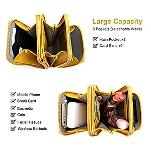Touch Screen Purse Cell Phone Crossbody Bag Wallet for iPhone with Shoulder Strap Rfid Purses Women