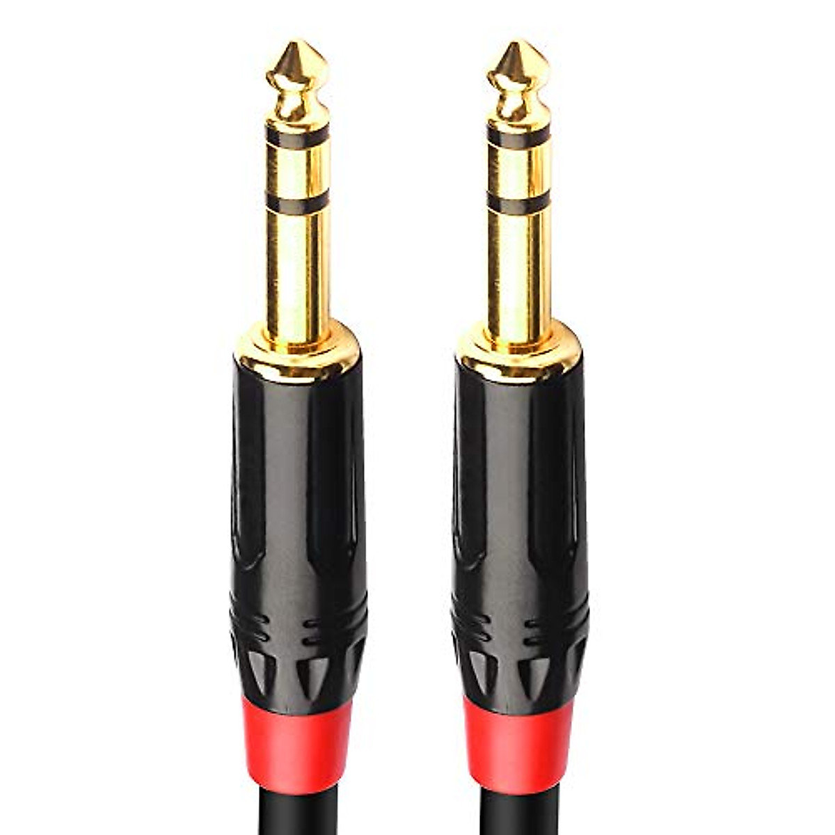 DISINO 1/4 inch TRS Cable, Heavy Duty 6.35mm Male to Male Stereo Jack Balanced Audio Path Cord Interconnect Cable - 6.6 feet/2 Meters
