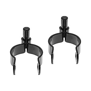 2 1/2" (2 3/8" OD) x 5/8" Black Male Gate Frame Hinges for Chain Link Fence Post | Hinges with Bolts | Pack of 2