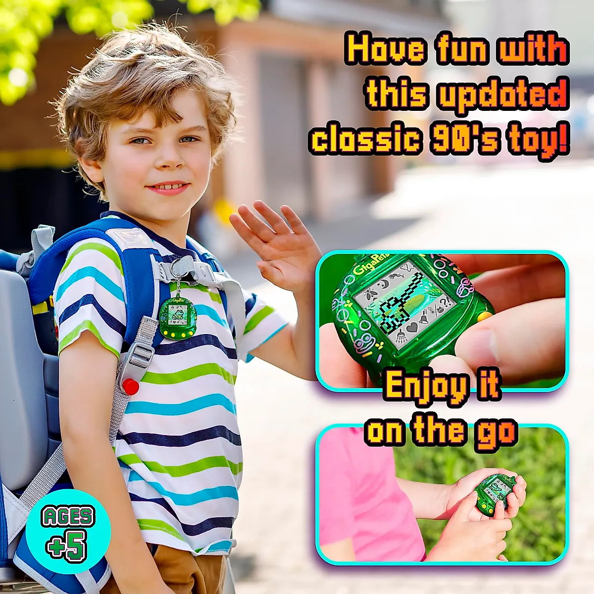 Giga Pet Virtual Pet for Kids Ages 5 and Up, 90s Throwback, Floppy Frog | 25th Anniversary Edition Upgraded Collector’s Edition | Kids Learn to Take Care of a Pet