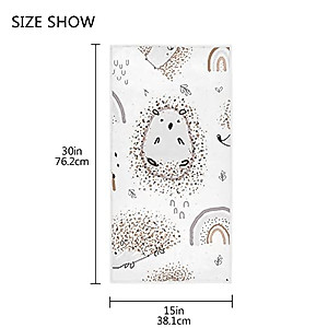 HUSSRITY Hedgehogs and Rainbows Towels Super Soft Hand Towel Highly Absorbent Washcloths Quick Dry Bath Towel 30x15 Inch Durable Lightweight