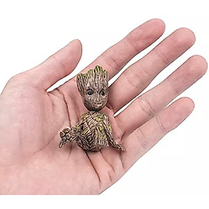 ZEshops Miniature Fairy Garden Sitting Groot Figurine PVC Statue Groot in for Kids Home Car Decor Gift